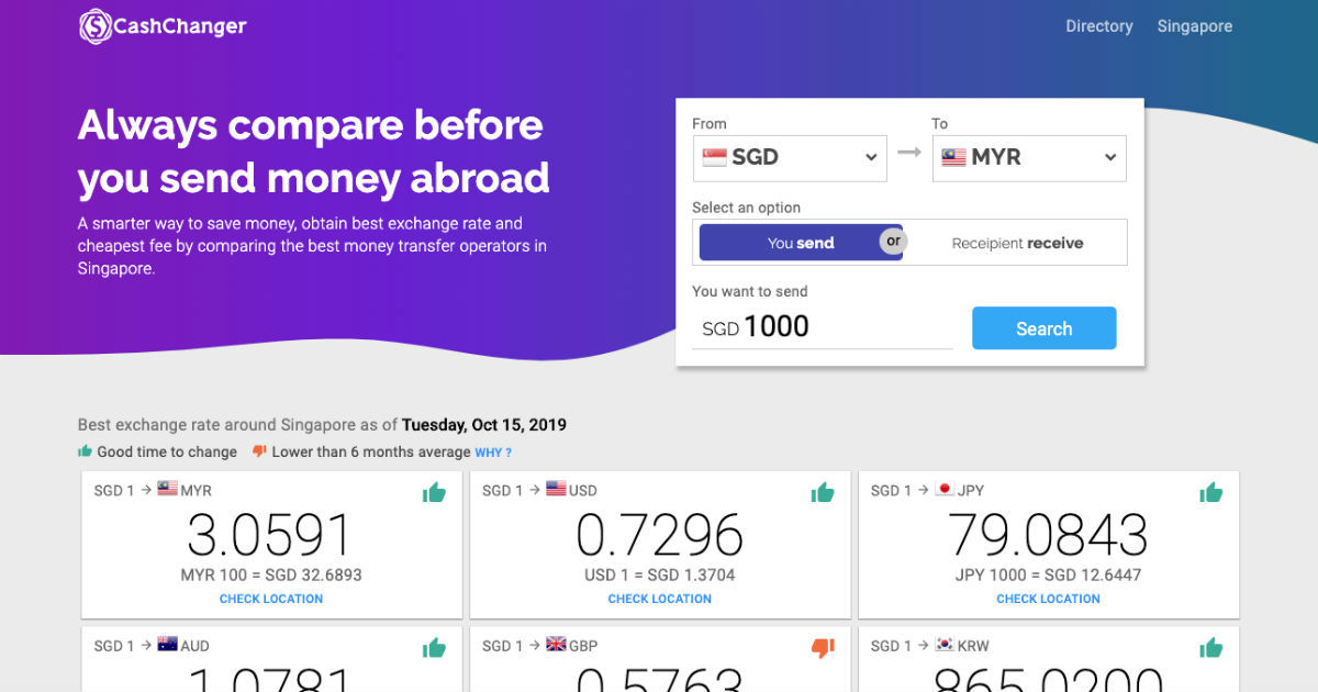 Remit CashChanger Singapore DBS Bank